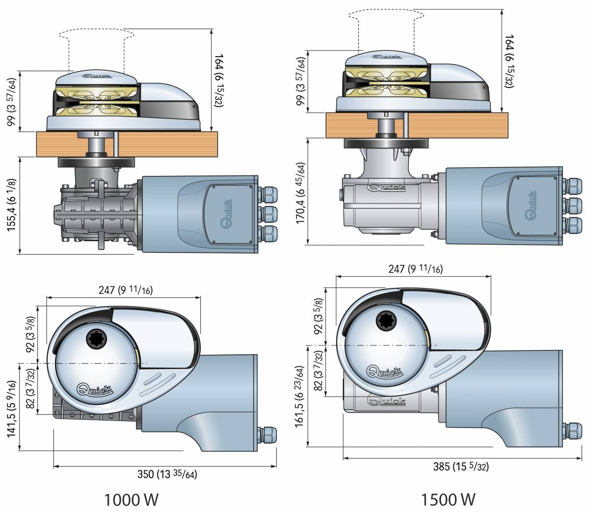 Ankervinsj for blytau/kjetting Prince DP3 - West System